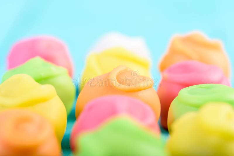 Fondant Candies on Turquoise Stock Image - Image of macro, gourmet ...