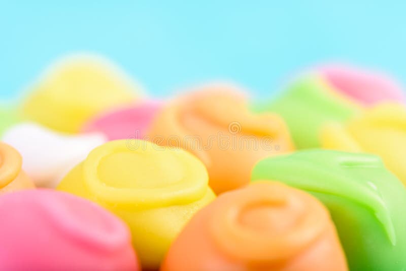 Fondant Candies on Turquoise Stock Image - Image of gourmet, cookies ...