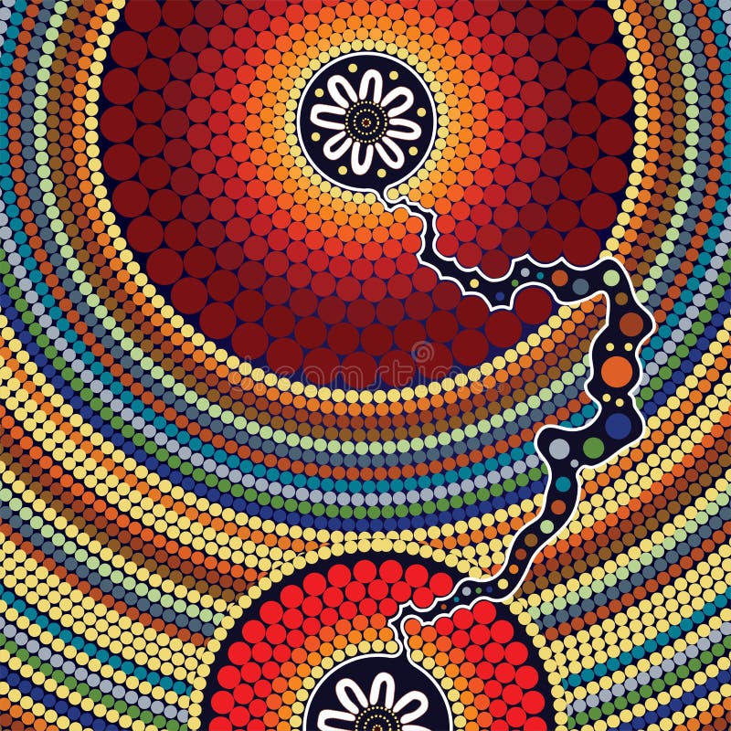 Fondo Aborigen Del Vector Del Arte Ilustración del Vector - Ilustración ...