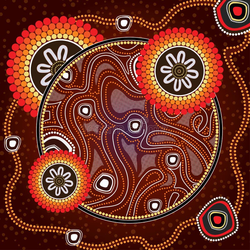 Fondo Aborigen Del Vector Del Arte Ilustración del Vector - Ilustración ...