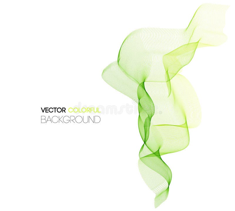 Fondo Abstracto Con La Onda Verde Del Humo Ilustración del Vector ...