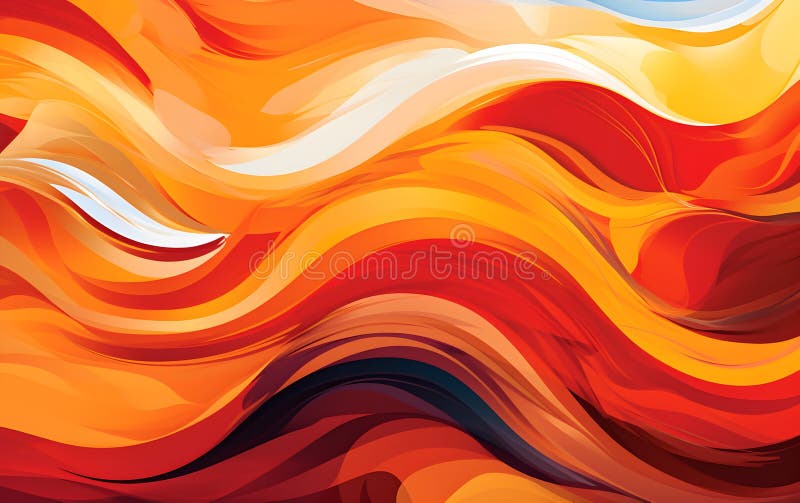 Fondo Abstracto Con Olas Rojas Y Naranjas Stock de ilustración ...
