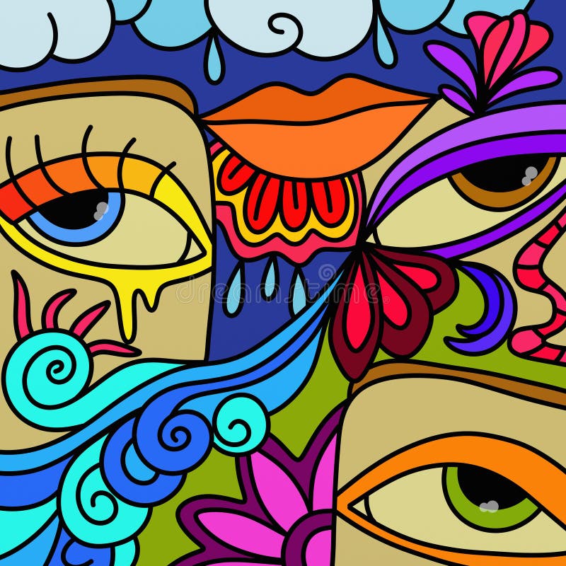 Ojos abstractos stock de ilustración. Ilustración de negro - 23527087