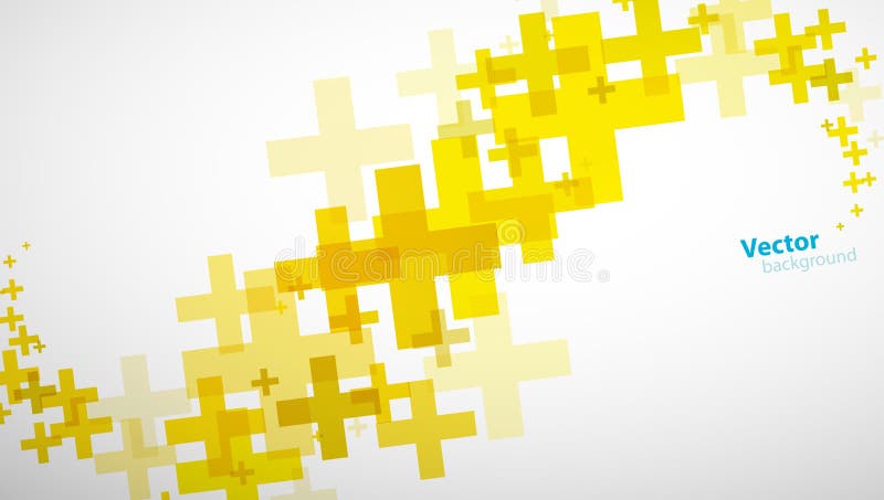 Fondo Abstracto Creado De Signo Más Amarillo Ilustración del Vector ...