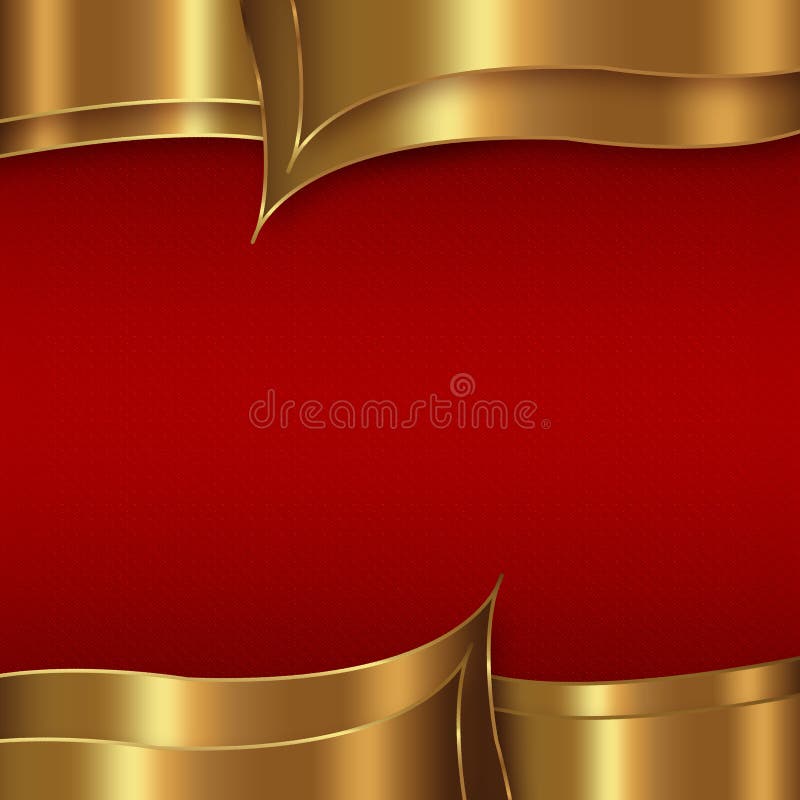 Oro Abstracto Y Fondo Rojo Del Marco Stock de ilustración - Ilustración ...