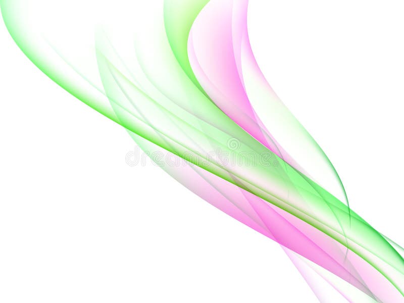 Fondo Astratto Bianco Con Verde E Linee Ed Onde Rosa Illustrazione ...