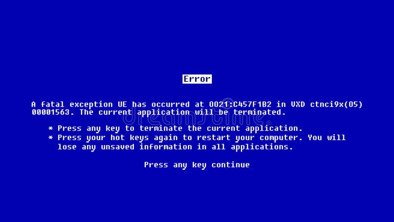 Fondo Astratto Con Lo Schermo Blu Della Morte Illustrazione di Stock ...