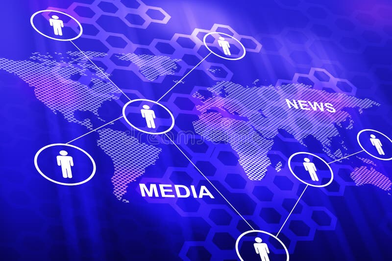 Fondo Azul Abstracto Con El Mapa Del Mundo Stock de ilustración ...