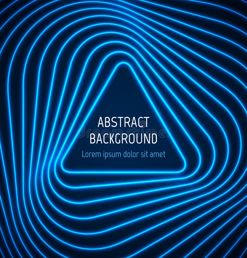 Fondo Azul Abstracto De La Frontera Del Triángulo Con Ilustración del ...