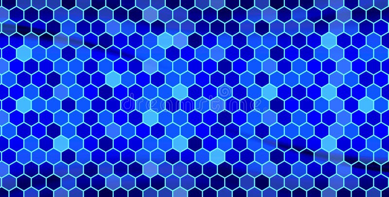 Fondo Azul Con Olas Cubiertas De Panes Hexagonales Stock de ilustración ...
