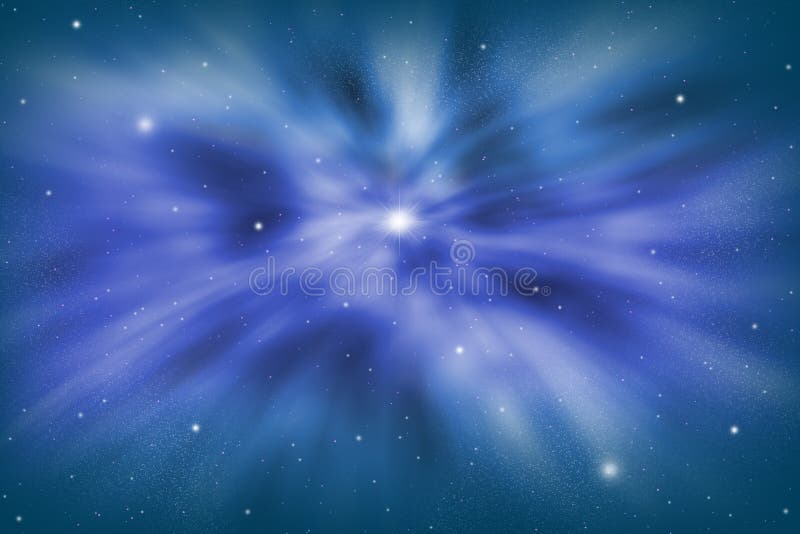 Fondo azul del espacio stock de ilustración. Ilustración de estrellado ...