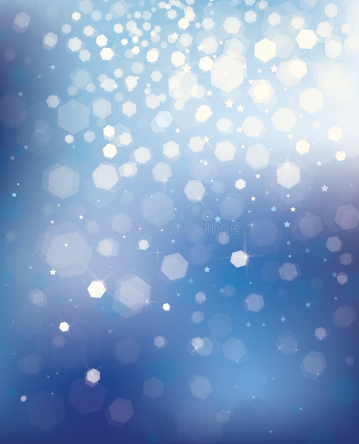 Fondo Azul Del Vector Con Las Luces Y Las Estrellas. Ilustración del ...