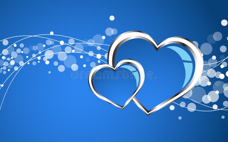 Fondo Azul Hermoso Del Corazón Ilustración del Vector - Ilustración de ...