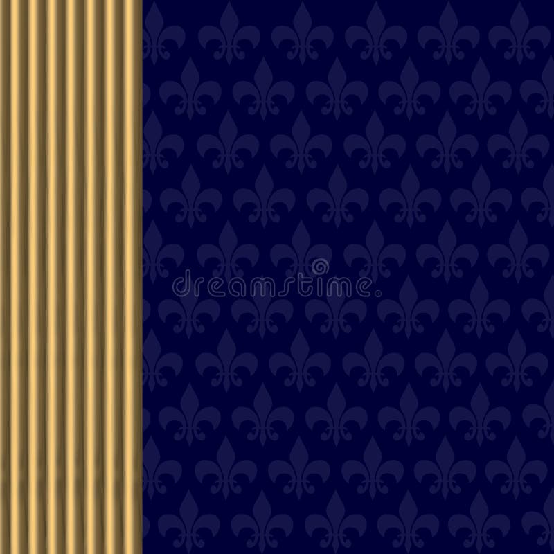 Fondo azul y de oro stock de ilustración. Ilustración de floral - 6962503