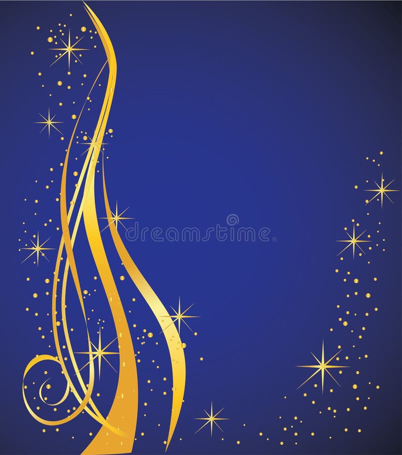 Fondo, Azul Y Oro Abstractos Ilustración del Vector - Ilustración de ...