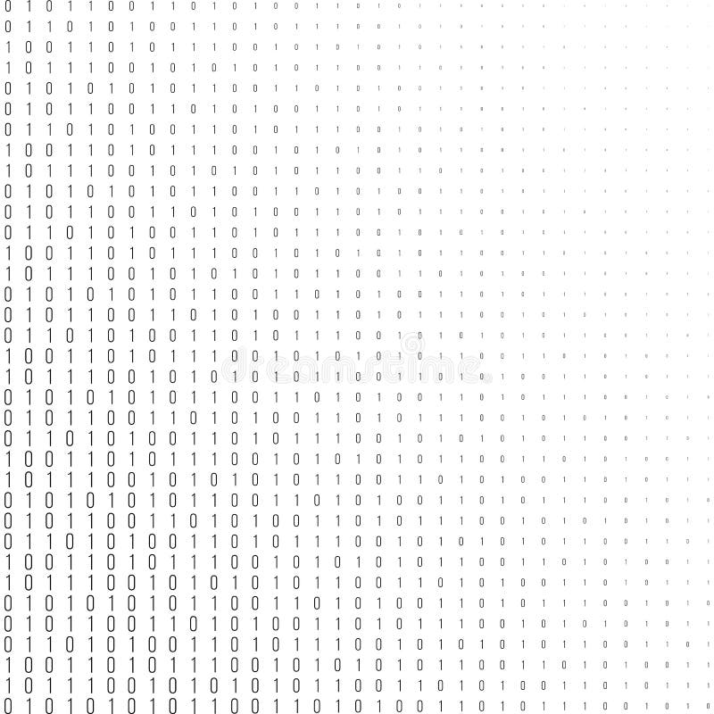 Fondo In Bianco E Nero Di Codice Binario Con Le Cifre Sullo Schermo ...