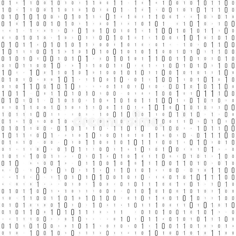 Fondo in Bianco E Nero Di Codice Binario Illustrazione di Stock ...