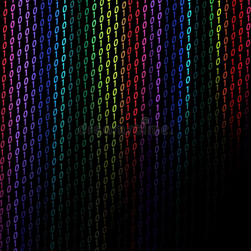 Números Simples Binarios Coloridos Ilustración del Vector - Ilustración ...