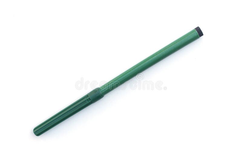 Fondo Blanco Aislado Pluma Del Color Verde Foto de archivo - Imagen de ...
