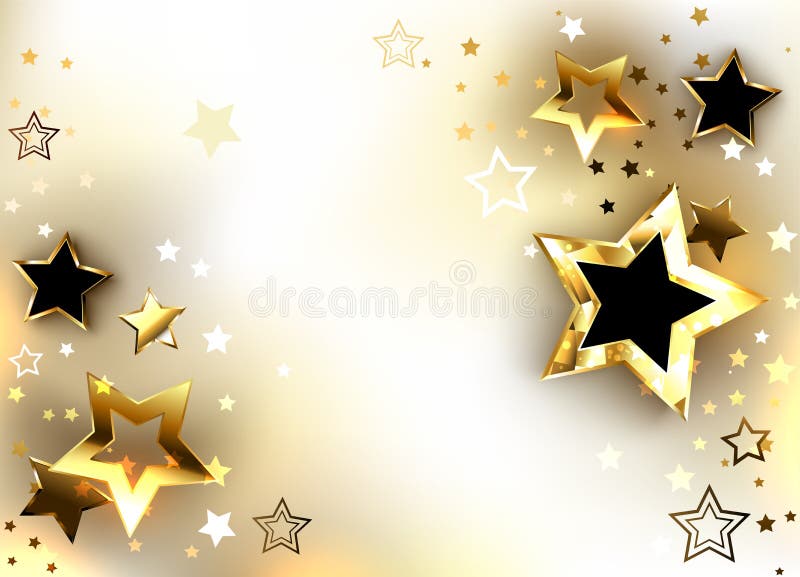 Estrellas Blancas En Fondo Del Oro Ilustraciones Stock, Vectores, Y ...