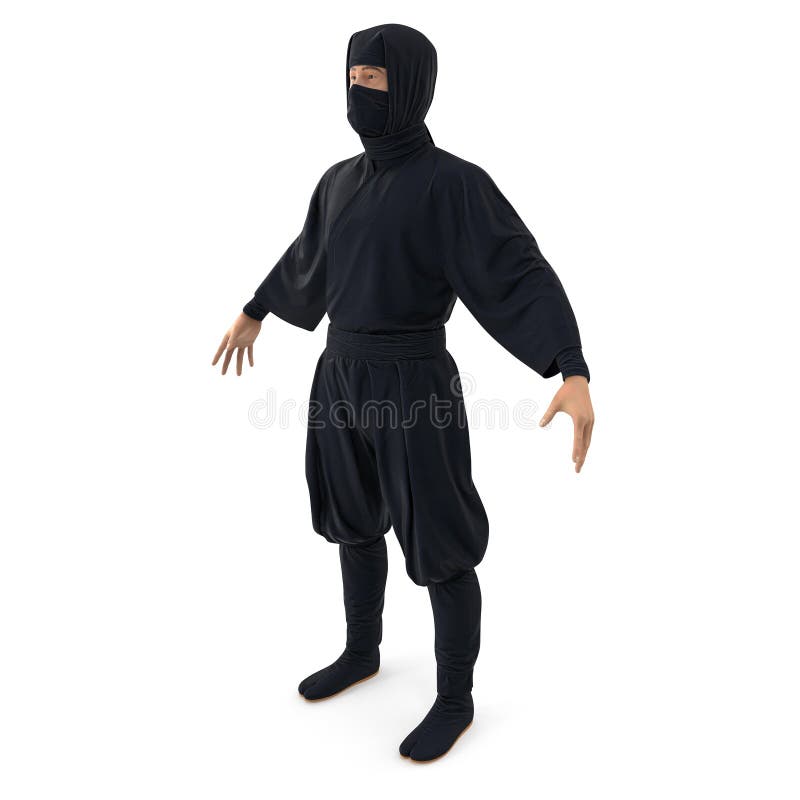Fondo Blanco De Ninja Standing Pose on Ejemplo 3d, Aislado Stock de ...