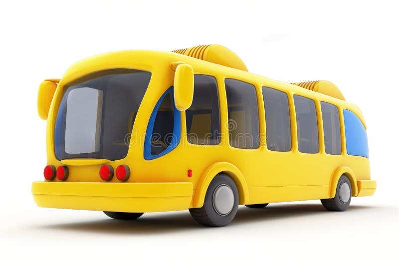 Fondo Blanco Del Bus Amarillo Stock de ilustración - Ilustración de ...