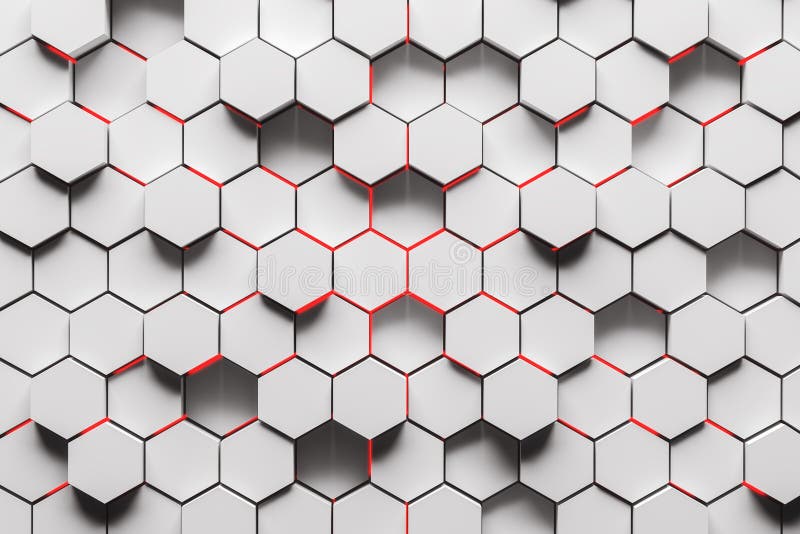 Fondo Blanco Del Modelo Del Hexágono Stock de ilustración - Ilustración ...