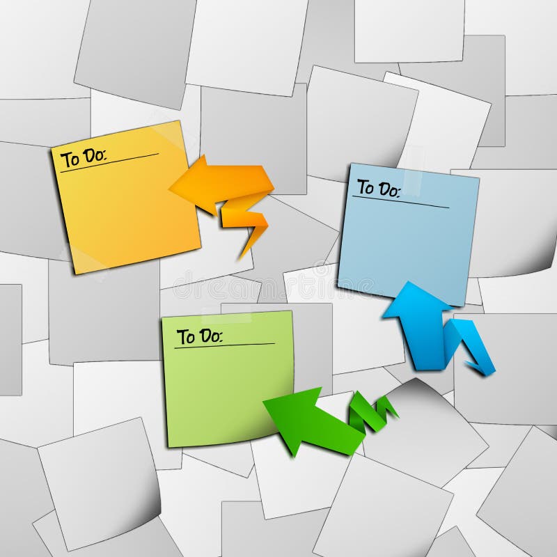 Fondo Blanco Y Negro Del Post-it Con El Texto Stock de ilustración ...