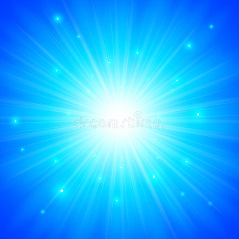 Fondo Brillante Azul Del Sol Del Vector Ilustración del Vector ...
