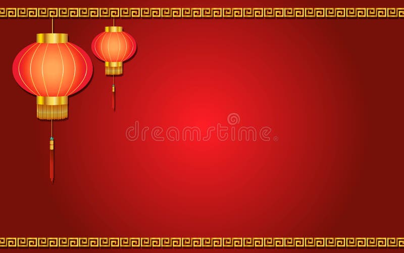 Fondo rojo feliz chino stock de ilustración. Ilustración de afortunado ...