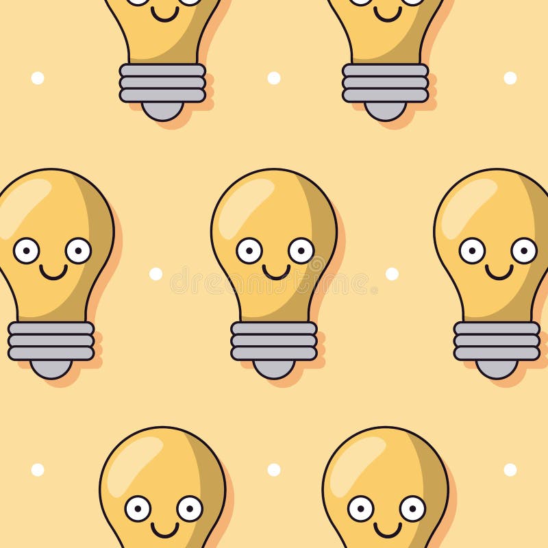 Fondo Colorido Con El Modelo De La Bombilla Animada Ilustración del ...