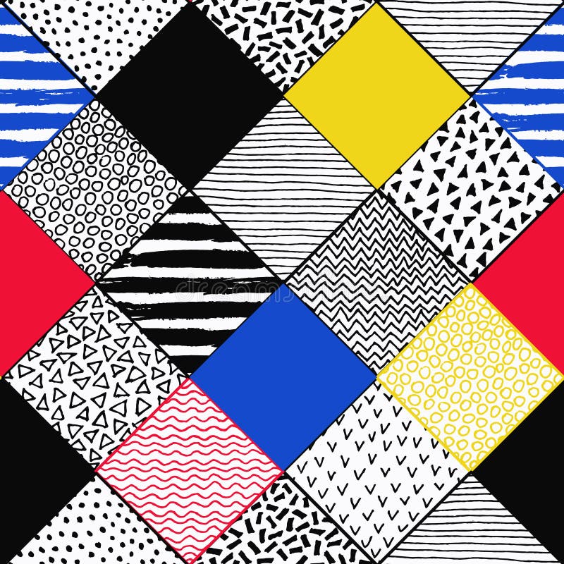 Fondo Colorido Dibujado Mano Del Remiendo Ilustración del Vector ...