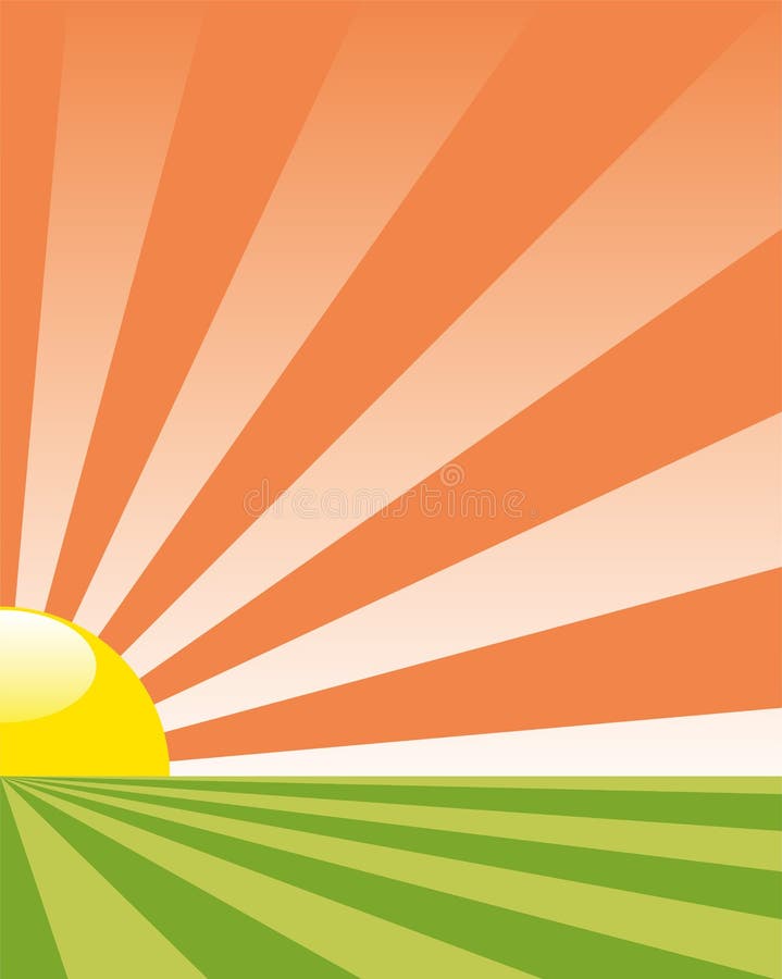 Fondo con el sol naciente ilustración del vector. Ilustración de ...