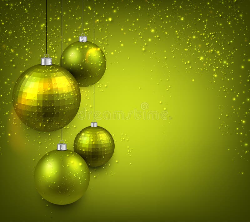 Fondo Con Las Bolas Verdes De La Navidad Ilustración del Vector ...