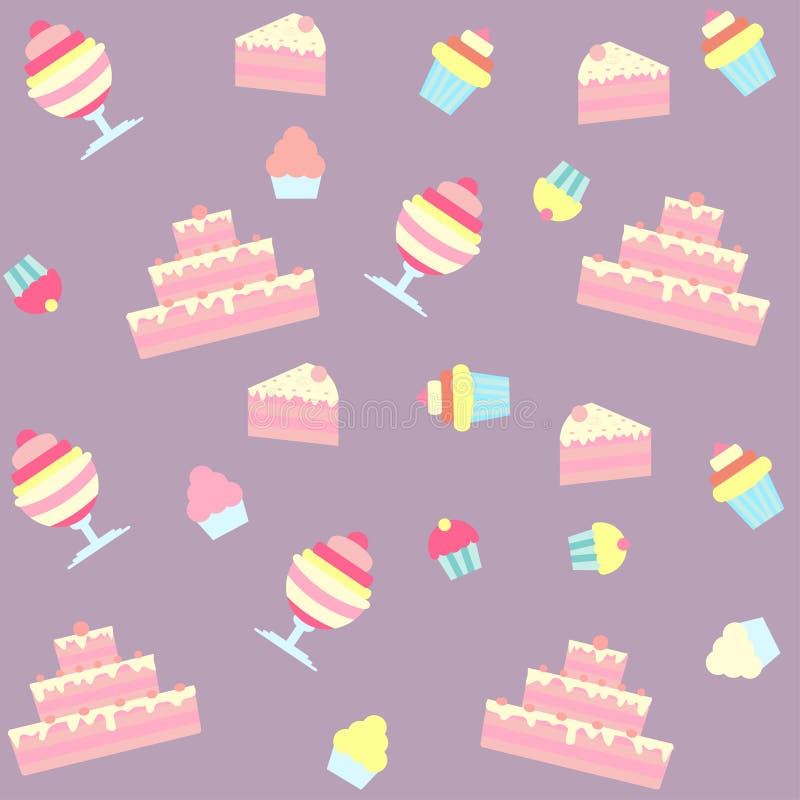 Fondo Con Las Tortas Y Los Postres Ilustración del Vector - Ilustración ...