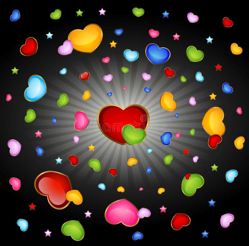 Fondo Con Los Corazones Hermosos Ilustración del Vector - Ilustración ...