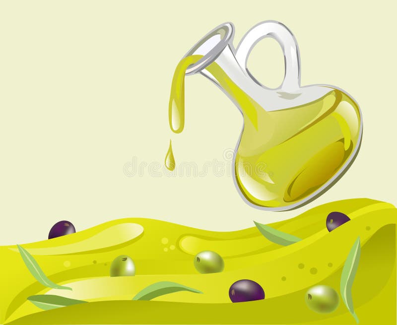 Aceite vegetal y de oliva ilustración del vector. Ilustración de ...