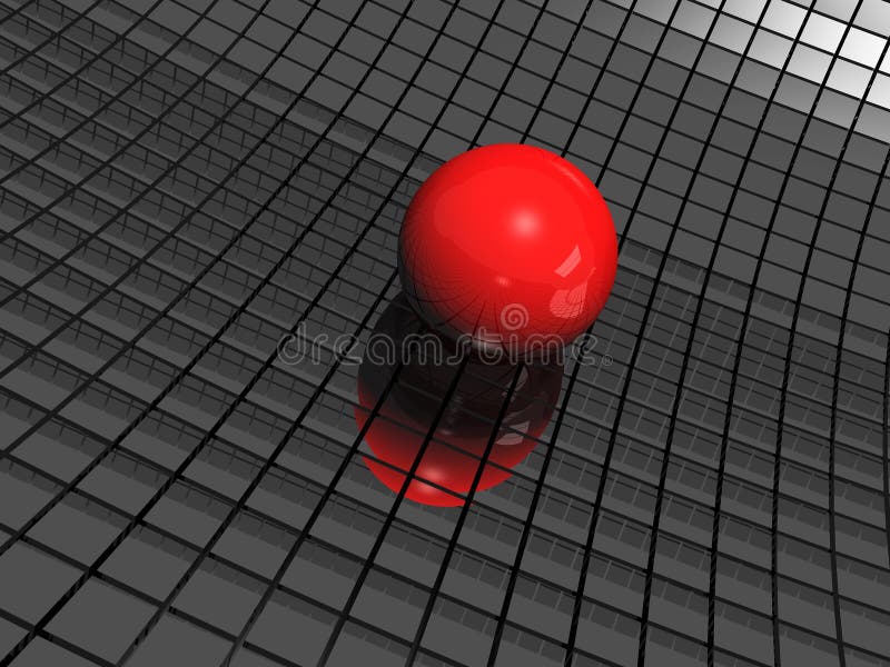 Fondo 3d con la bola roja stock de ilustración. Ilustración de grupo ...