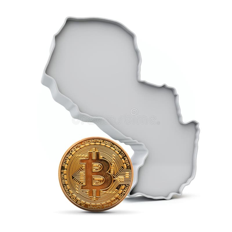 Fondo De Bitcoin Paraguay. Moneda De Criptodivisa Con Representación De ...