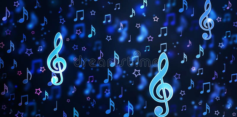 Notas Musicales Azules Ilustraciones Stock, Vectores, Y Clipart ...