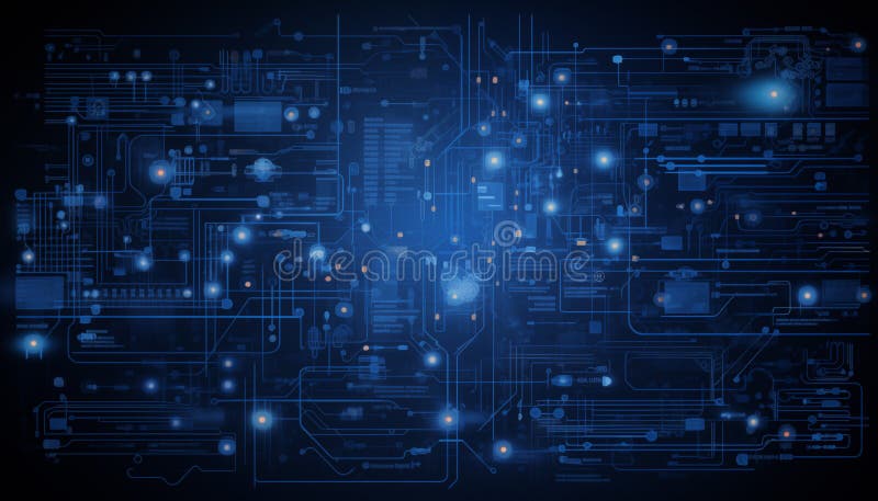 Fondo De Escritorio De Inteligencia Artificial. Color Azul Oscuro Stock ...