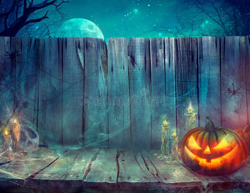 Fondo De Halloween Con La Calabaza Stock de ilustración - Ilustración ...