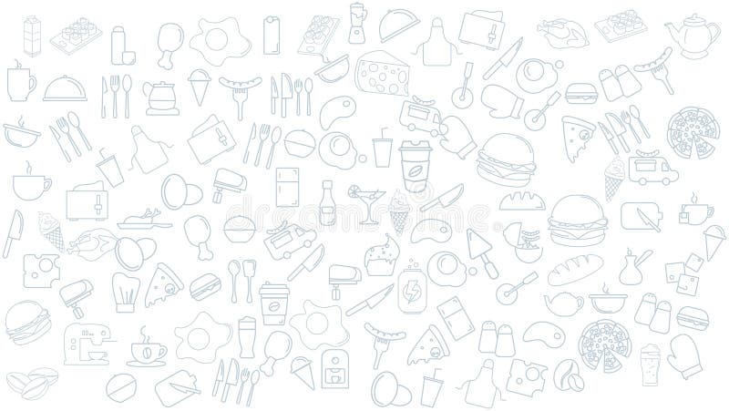Fondo De Icono De Comida. Fondo Icono Comida Rápida Ilustración del ...