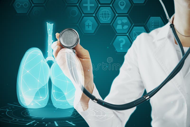 Papel Tapiz De La Interfaz Para Pulmones Azules MÃ©dicos Imagen de ...