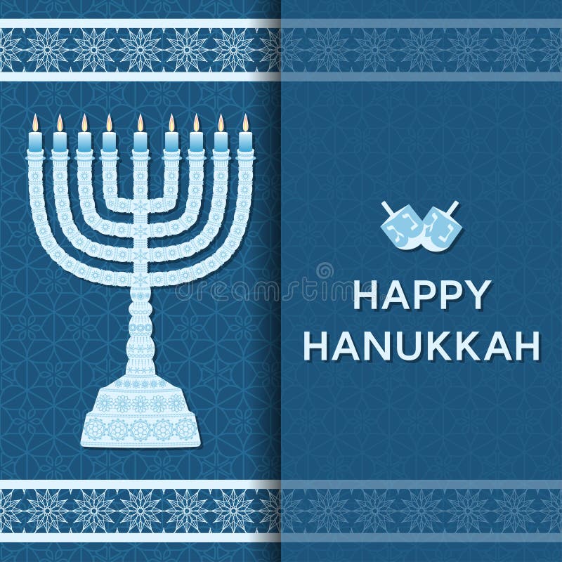 Fondo De Jánuca Con El Menorah Y El Texto Jánuca Feliz Estrella De Las ...