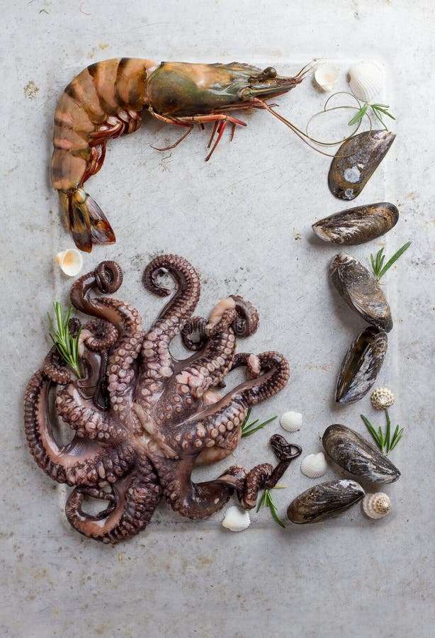 Fondo De La Comida Con Los Mariscos Foto de archivo - Imagen de cena ...