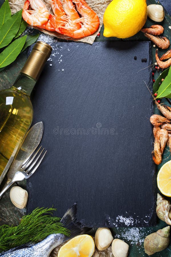 Fondo De Los Mariscos Porciones De Espacio De La Copia Imagen de ...