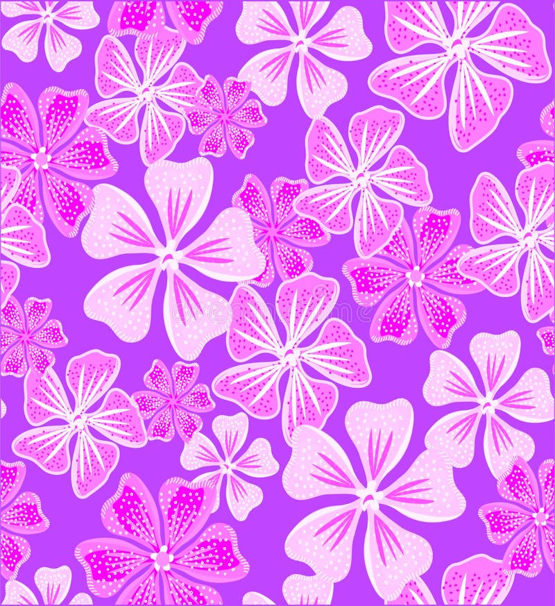 Fondo De La Lila Con Las Flores Rosadas Ilustración del Vector ...