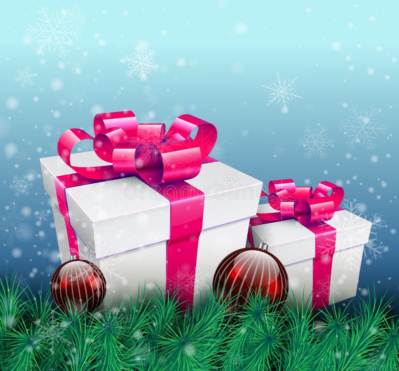 Fondo De La Navidad Con El Rectángulo De Regalo Ilustración del Vector ...