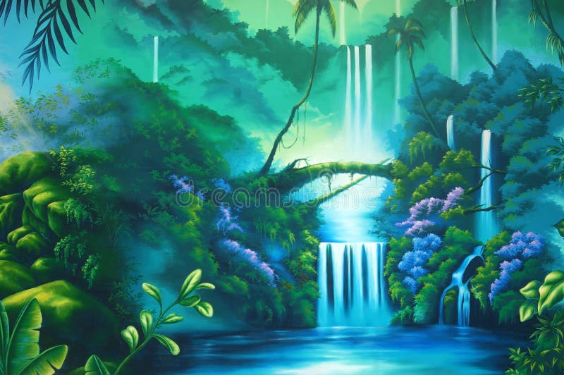 Fondo de la selva tropical stock de ilustración. Ilustración de apoyos ...